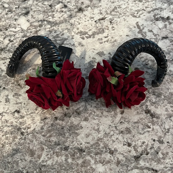 Accessories | Clipon Cosplay Horns With Rose Detail | Poshmark